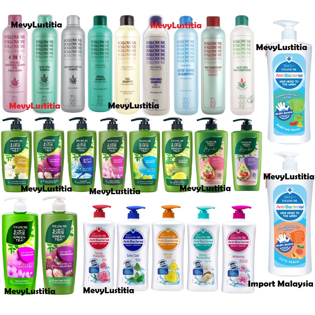 Jual FOLLOW ME Shampoo & Conditioner Kids Anti Bacterial Body Wash Head ...