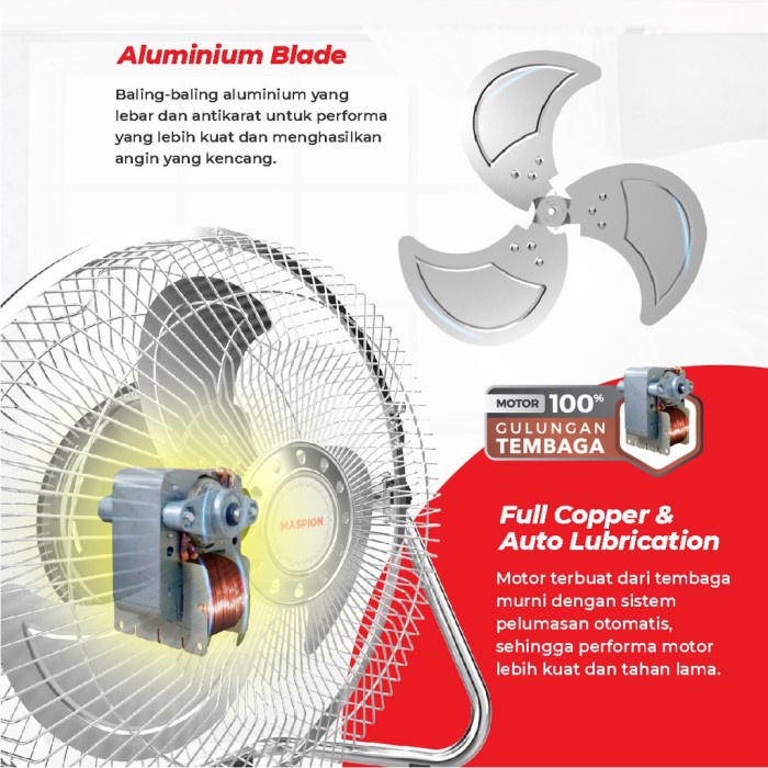Jual MASPION PW-1001 D DESK FAN KIPAS ANGIN MEJA (10 INCH/25 cm) | Shopee Indonesia
