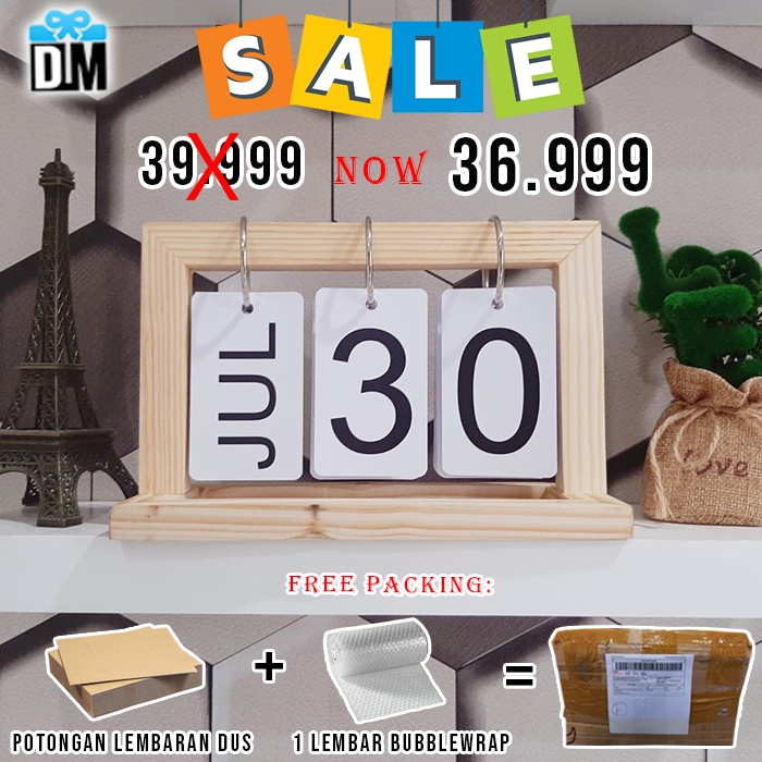 Jual Kalender Abadi Everlasting Calendar Kalender Kayu meja Unik ...