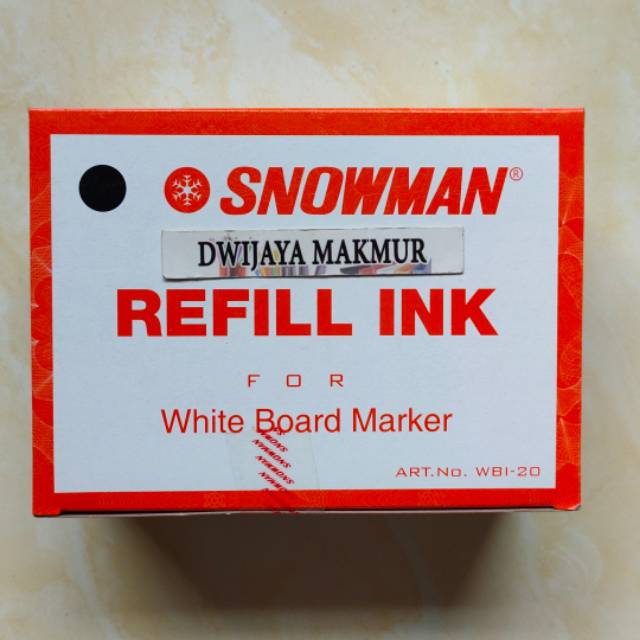 Jual Snowman Refill Ink Tinta Spidol WhiteBoard Hitam | Shopee Indonesia