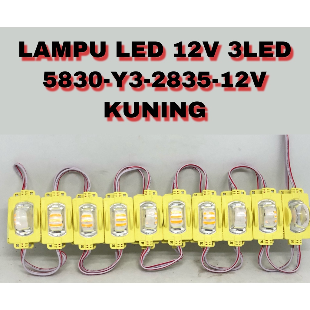 Jual LAMPU LED 12V 3LED 5830-Y3-2835-12V KUNING (5 PCS) | Shopee Indonesia