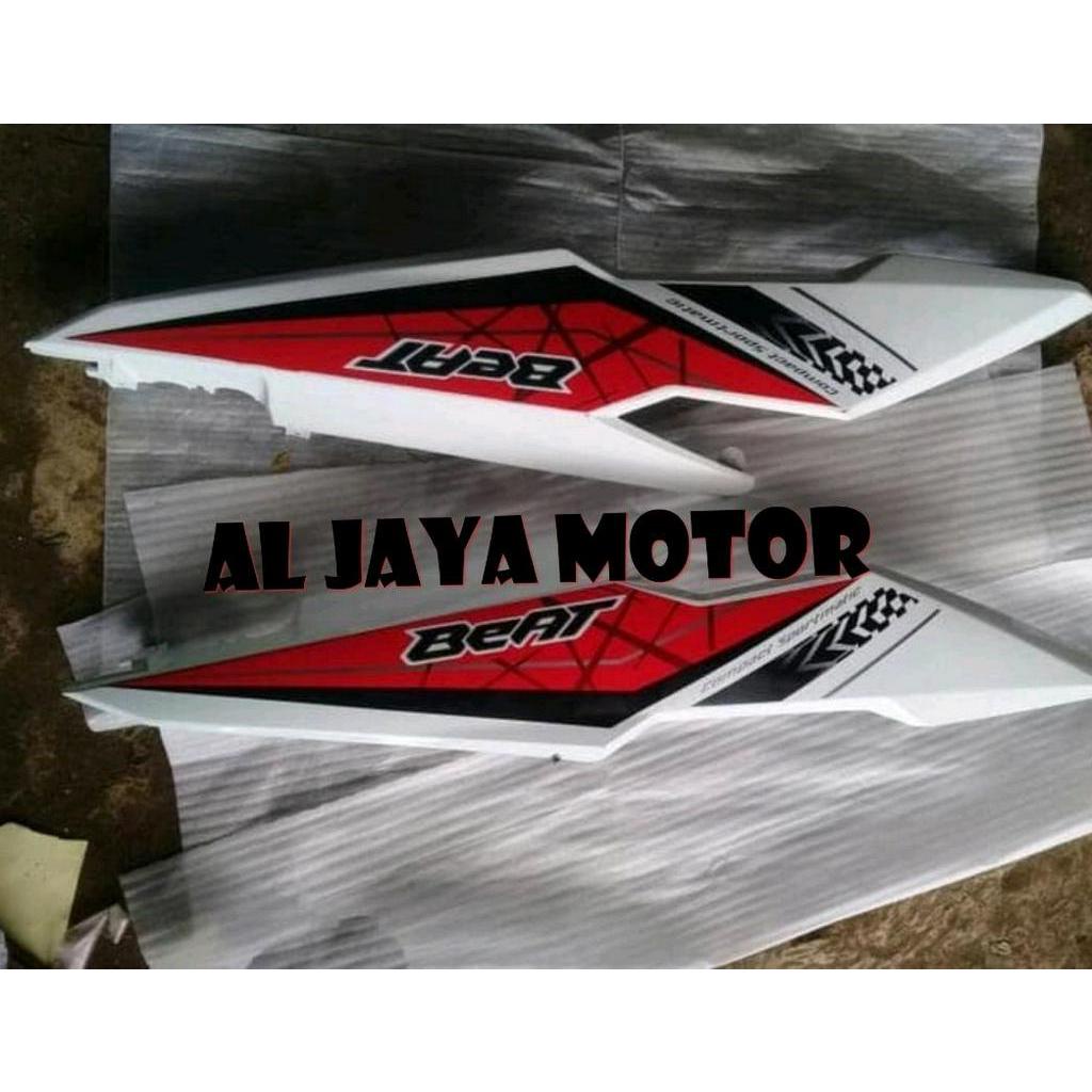 Jual COVER BODY BELAKANG HONDA BEAT FI NEW ESP 2017 2018 PUTIH STRIPING ...