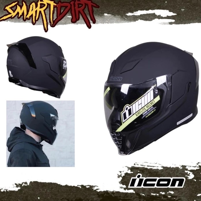 Jual HELM MOTOR ICON AIRFLITE BLACK MATT FULL FACE ICON AIRFLITE ...
