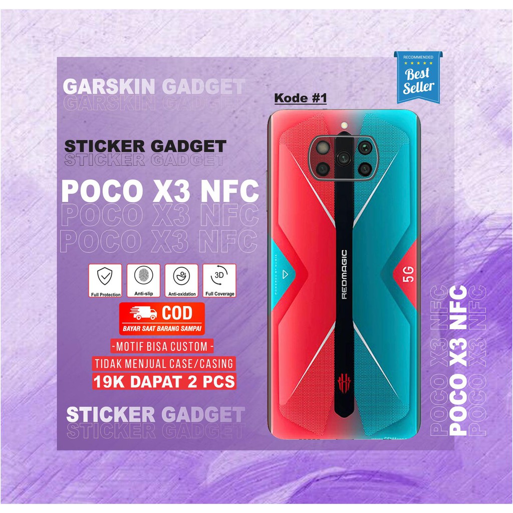 Jual Garskin POCO X3 NFC Sticker Gadget Motif Red Magic (Isi 2 pcs ...