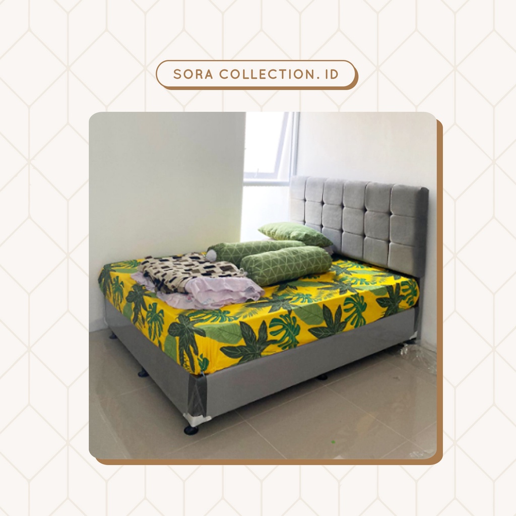 Jual Divan Springbed + Sandaran Bahan Kain Midili ( Beludru ) Uk ...