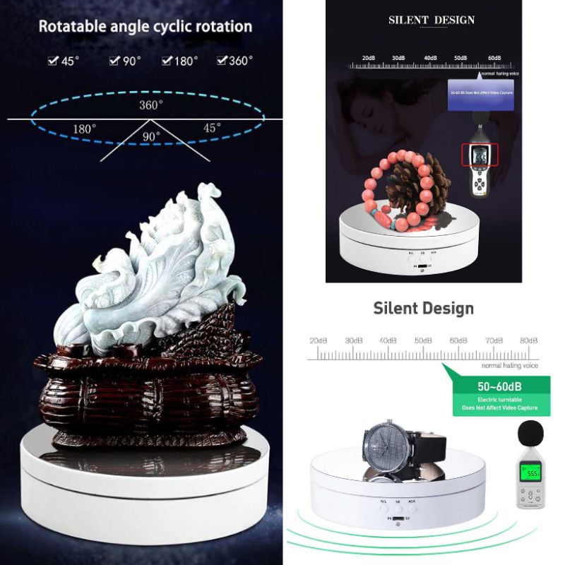 Jual Alat Putar Produk 360 Derajat Baterai USB Rotating Display Foto ...