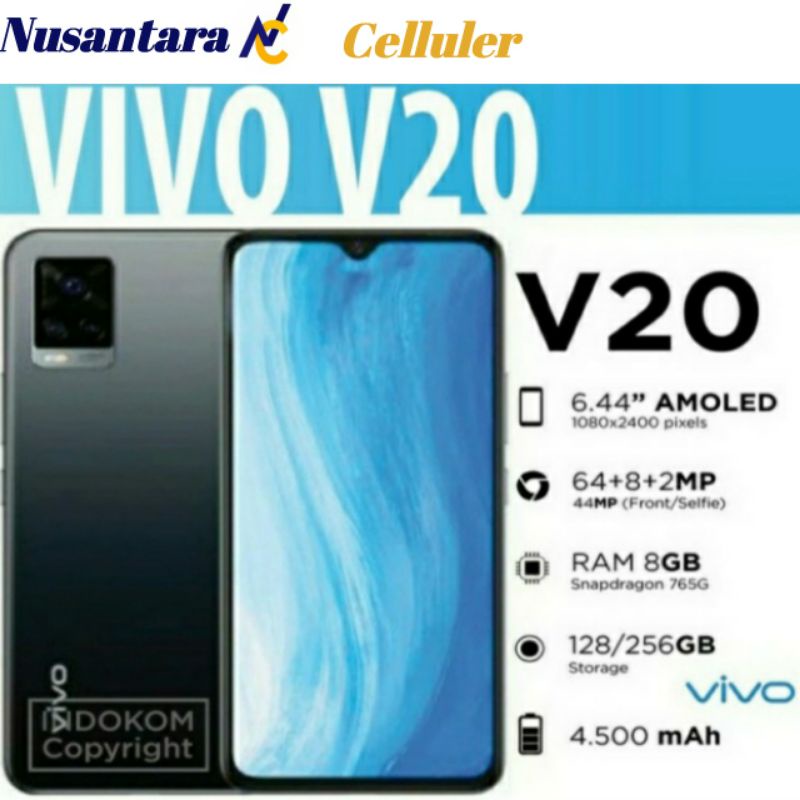 Jual HP VIVO V20 8/128 GB + NFC ( Vivo/Fifo V20 Ram 8 GB Rom 128 GB ) GARANSI RESMI SEIND ...