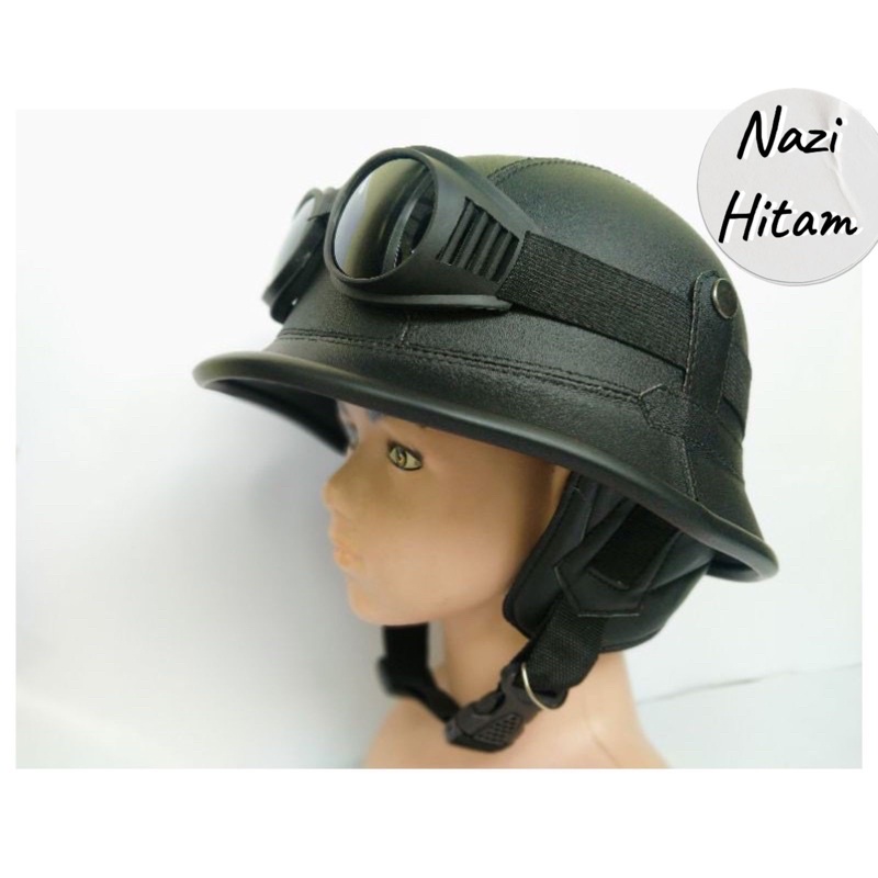 Jual HELM RETRO MILENIAL NAZI CRAZY HITAM / HELM NAZI HITAM / HELM ...
