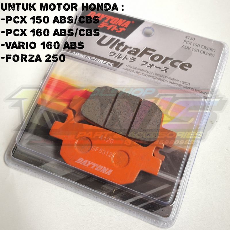 Jual Kampas Rem Daytona Ultra Force Lapinus Fiber 4120 BELAKANG PCX 160 ...