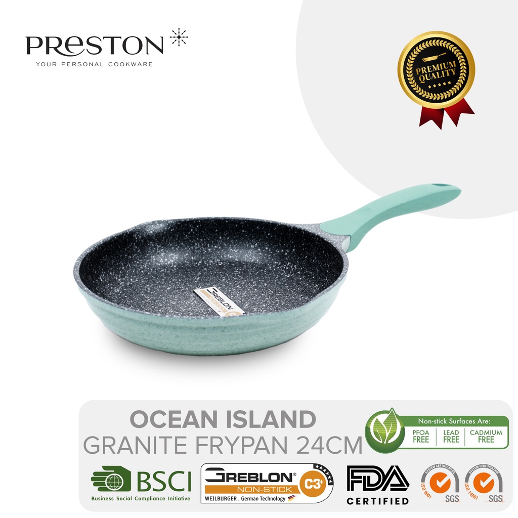Jual Preston Cookware Ocean Island Granite Frypan 24cm Penggorengan ...