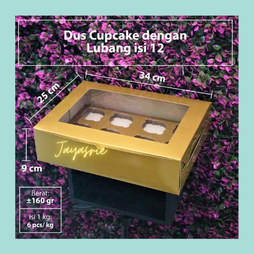 Jual Box Cupcake Gold Kotak Kue Muffin Emas Dus Kue Sekat Dus Egg Tar ...