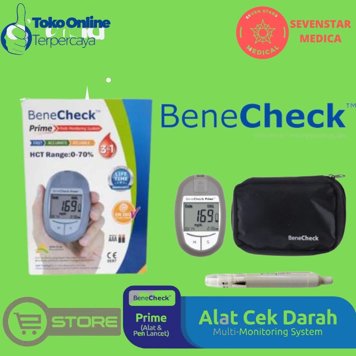 Jual Alat Cek Darah - BeneCheck PRIME 3 in 1 / Tanpa Strip | Shopee ...