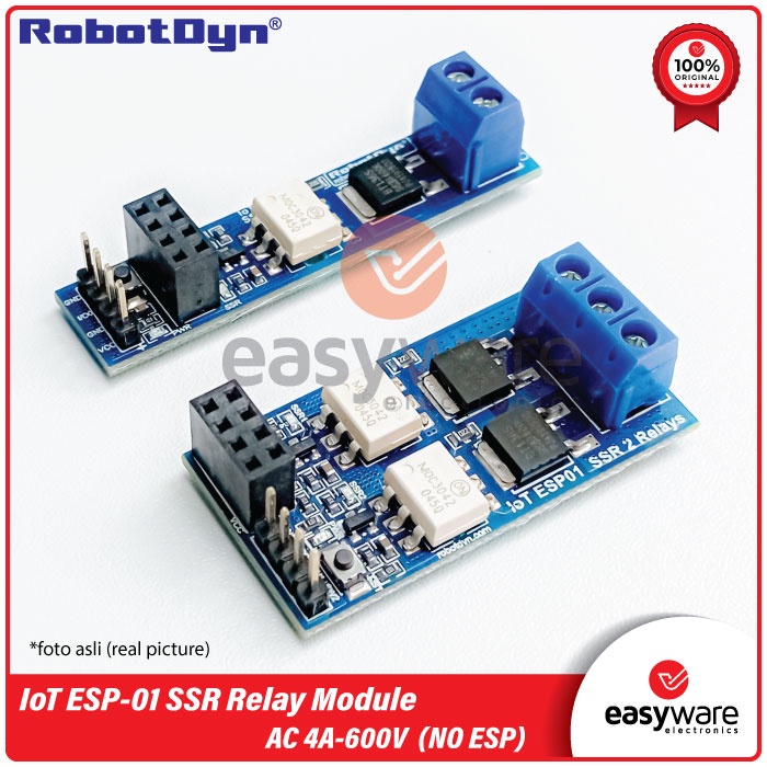 Jual RobotDyn Relay SSR Wifi IoT ESP01 SSR Relay Module AC 4A-600V (NO ...
