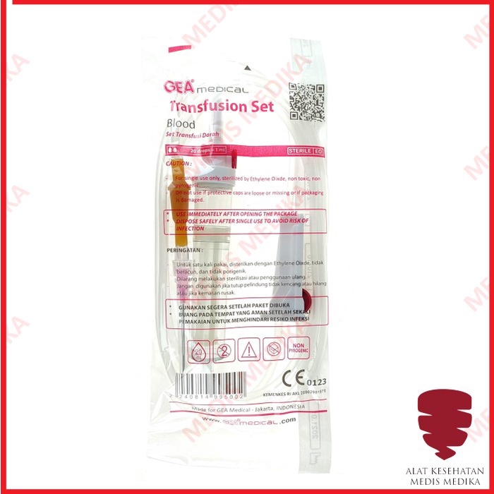 Jual Blood Transfusion Set GEA Alat Medis Selang Tranfusi Alat Diagnosa ...