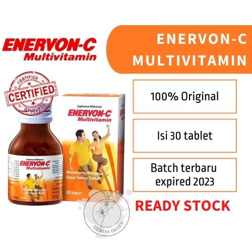 Jual Enervon-C Multivitamin Botol isi 30 tablet | Shopee Indonesia
