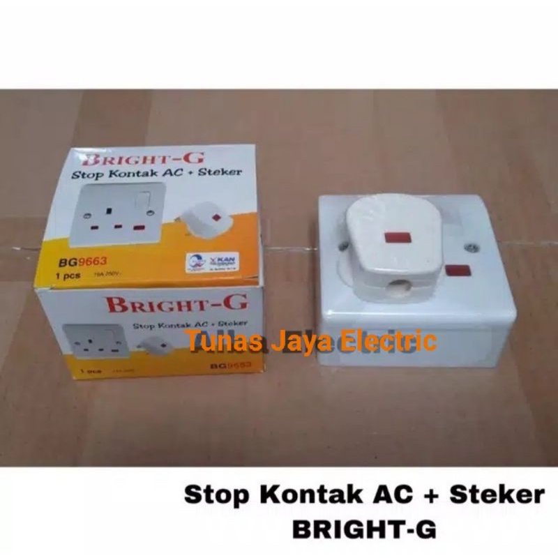Jual Stop Kontak AC (SET) + Steker AC BRIGHT-G Standar SNI | Shopee ...