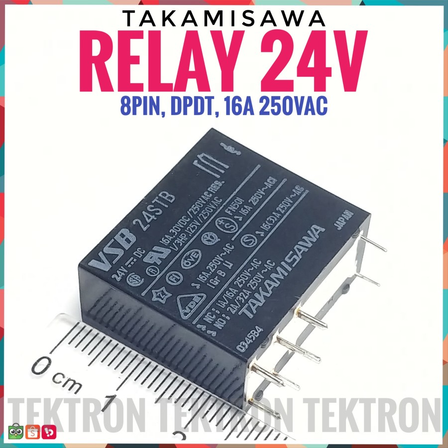 Jual VSB Relay 24VDC 16A 250VAC Takamisawa Japan 24V Asli Ori DPDT 8Pin 8p | Shopee Indonesia