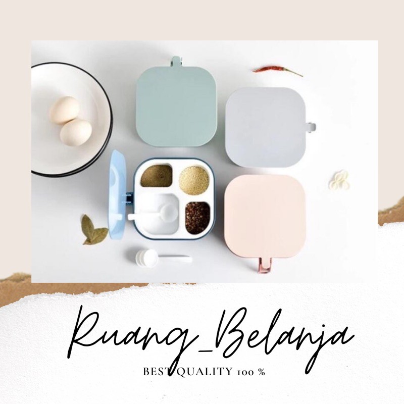 Jual Kotak Tempat Bumbu Dapur Empat Sekat Kitchen Cooking Seasoning ...