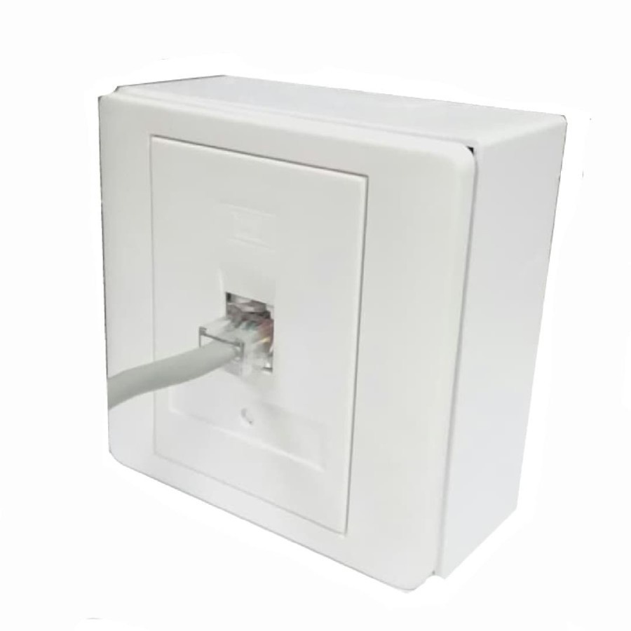 Jual Wall Port Rj45 Face plate rj45 + Modular cat6 + Outbow 1 Port 2 ...