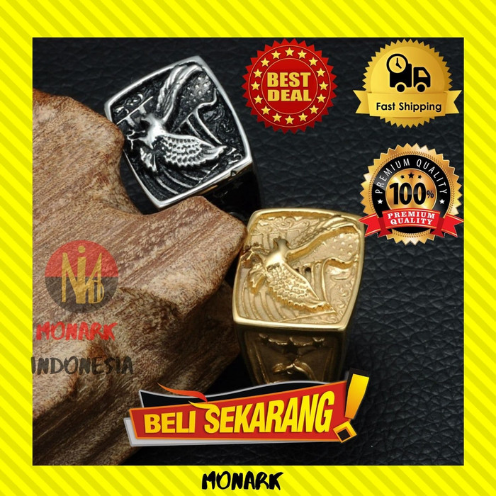 Jual CINCIN PRIA TITANIUM ELANG RAJAWALI PERAK EMAS TENGKORAK PREMIUM ...