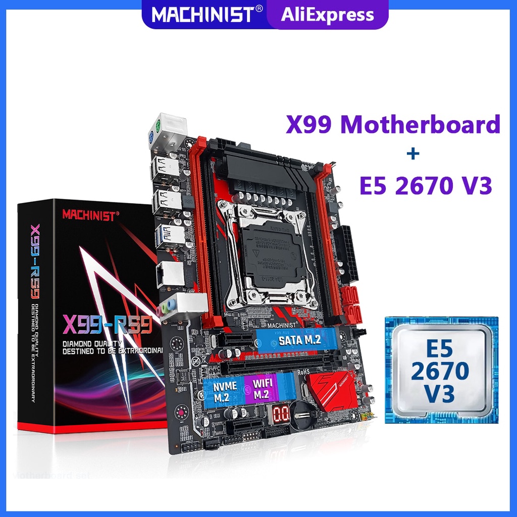 Jual PREORDER MACHINIST X99 Kit Motherboard LGA2011-3 Set With Xeon E5 ...
