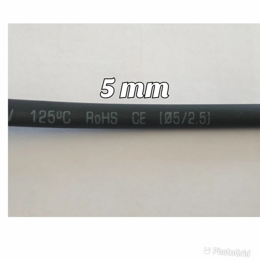 Jual SELANG BAKAR / HEATSRINK 5MM HITAM (Meteran) | Shopee Indonesia