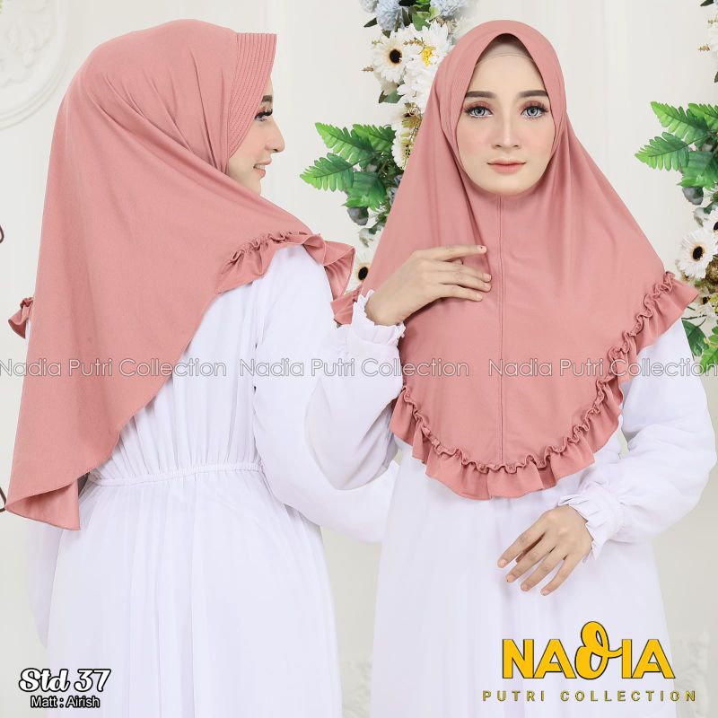 Jual Jilbab Khimar Simple Standar Rempel 37 Ori Nadia Hijab | Shopee Indonesia