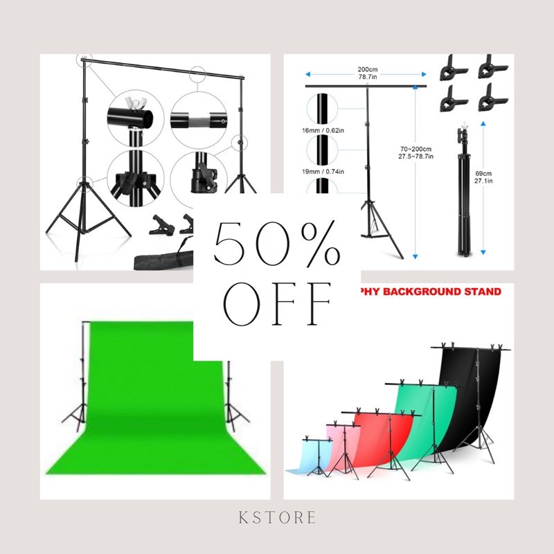 Jual STAND FOTO STUDIO BACKDROP PHOTOGRAPY YOUTUBER ALUMUNIUM 2-3 M ...