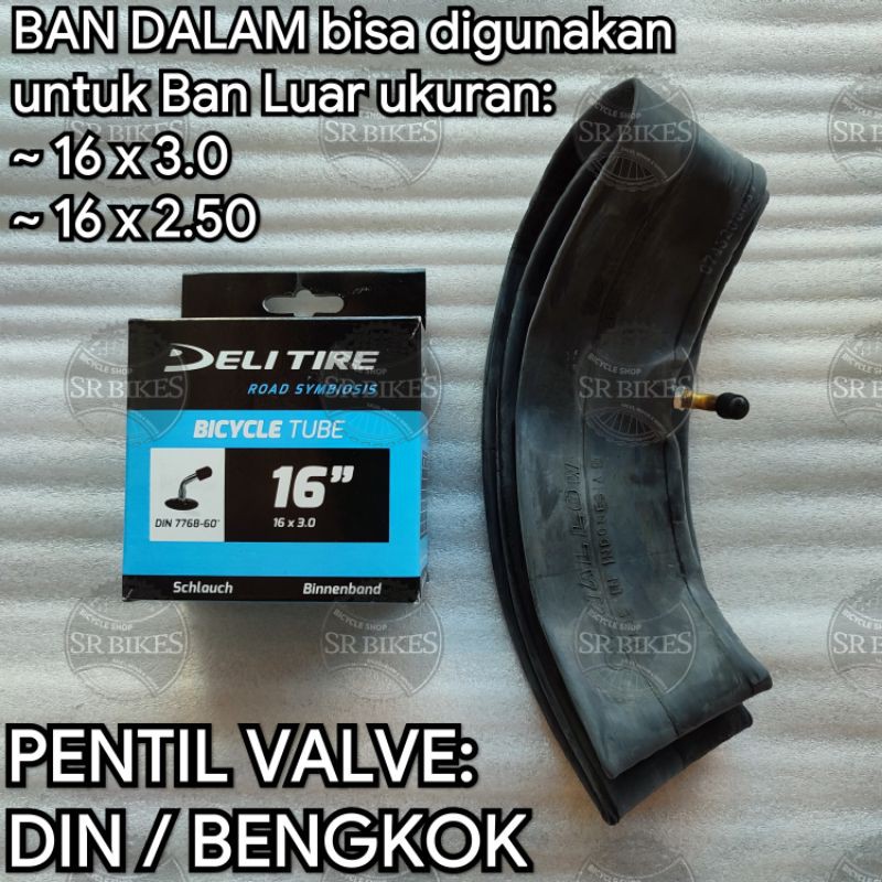 Jual Ban Dalam 16 x 2.50 / 3.0 Sepeda Listrik Selis BMX FAT BIKE. DELI TIRE | Shopee Indonesia