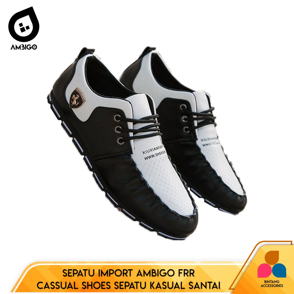 Jual [ 100% IMPORT ] Sepatu Formal Pria Ambigo Pantofel FRR Sepatu Tali ...