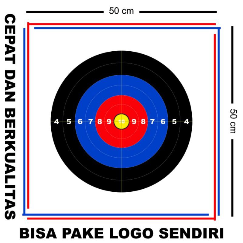 Jual print Target 4 pcs/ face Target 50x50 cm /Archery | Shopee Indonesia