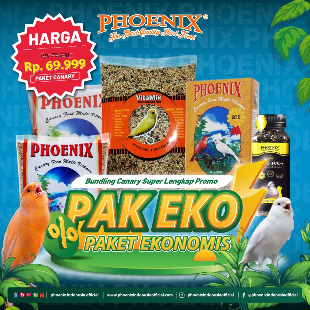 Jual Paket Pakan Kenari Super Lengkap Pakan Phoenix Burung Kenari ...