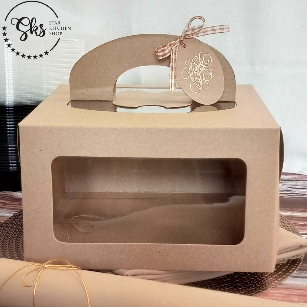 Jual (F01)Box Kue Dus Kotak Cake Packaging Kemasan Bolu Window Jendela ...