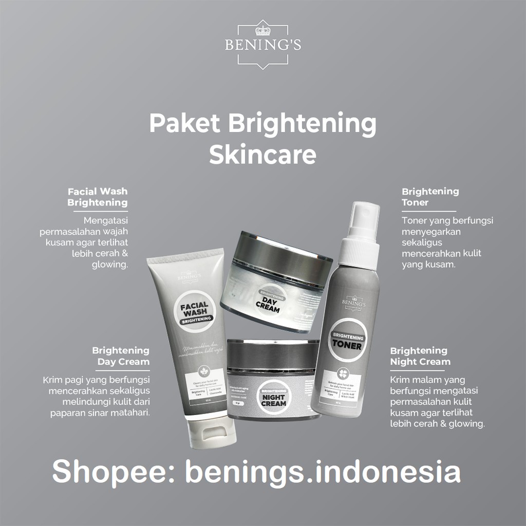 Jual BENINGS SKINCARE BY DR.OKY PRATAMA PAKET BRIGHTENING (BENINGS CLINIC) PAKET PENCERAH DAN ...