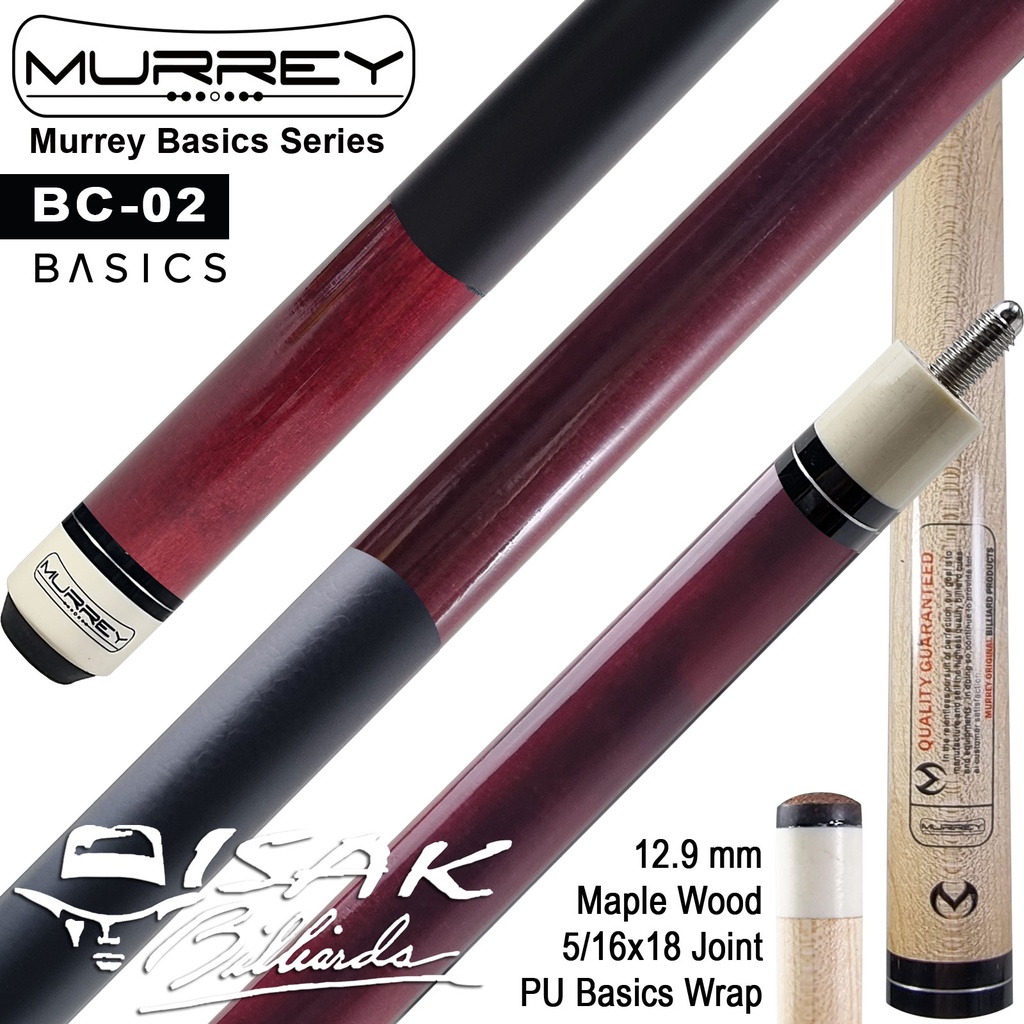 Jual Murrey Basics BC-02 Cue - Maroon Maple Pool Cues Stick Billiard PU ...