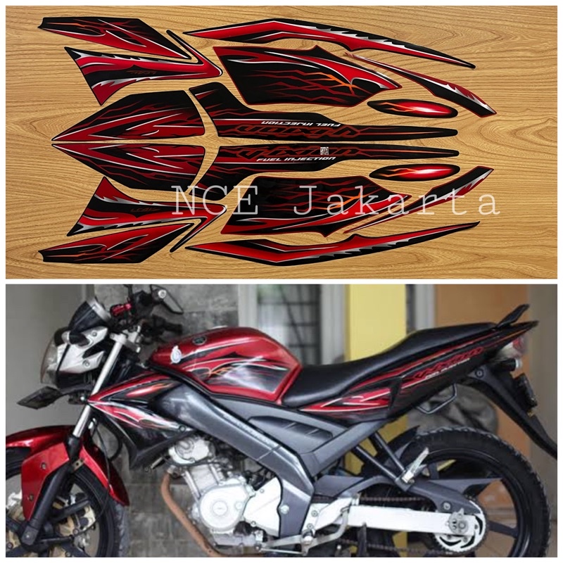 Jual STIKER STRIPING MOTOR VIXION 2010 MERAH | Shopee Indonesia