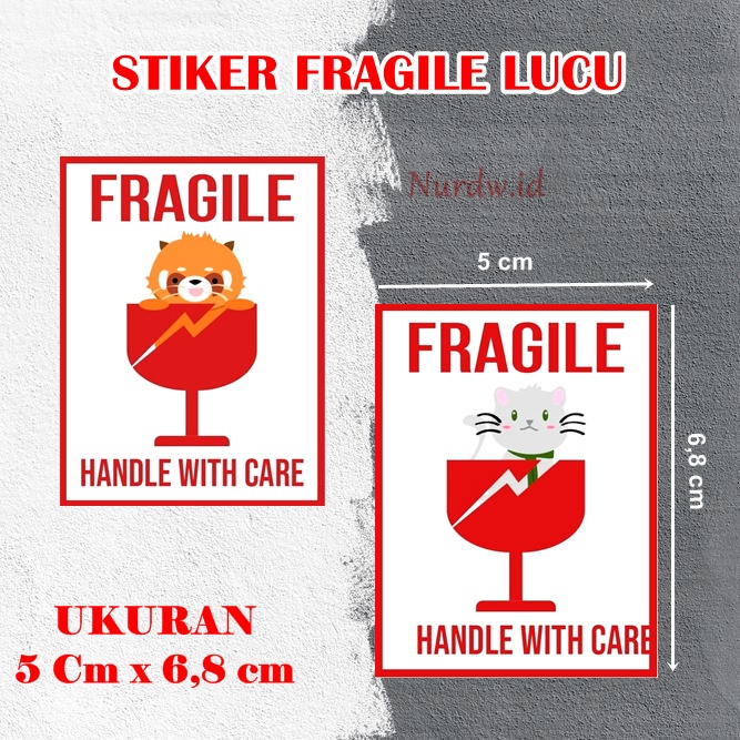 Jual Sticker Fragile stiker fragile kirim pengaman bahan glossy handle ...