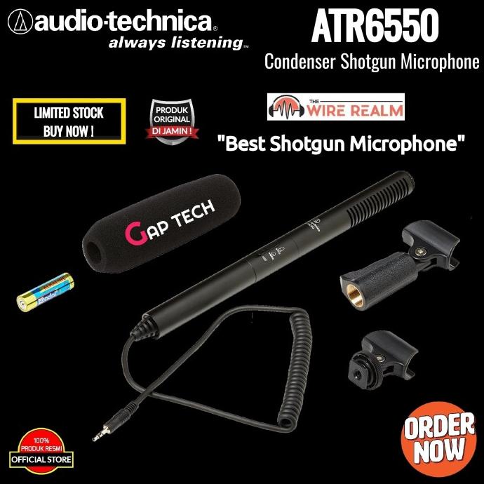 Jual Audio Technica ATR6550 / ATR 6550 Condenser Shotgun Microphone ...