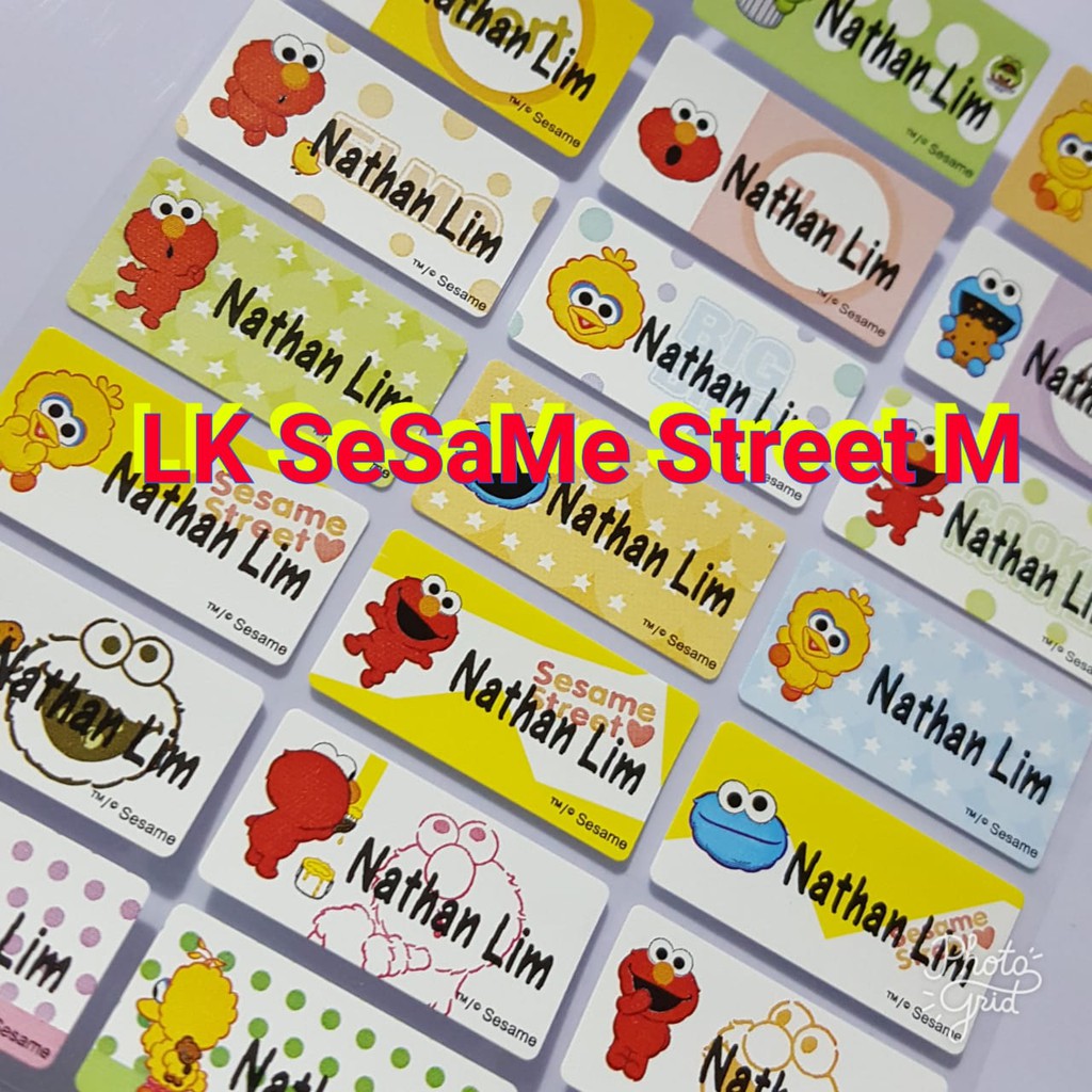 Jual label kain SESAME STREET ELMO untuk ditempel di baju bahan lentur ...