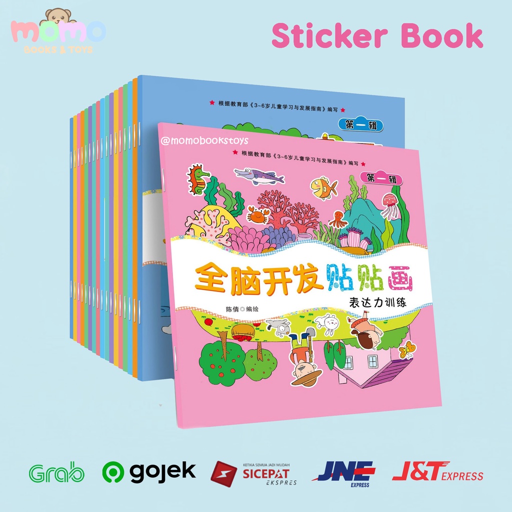 Jual [MOMO] SB01 Buku Stiker Anak Buku Tempel Stiker Lucu Kartun ...