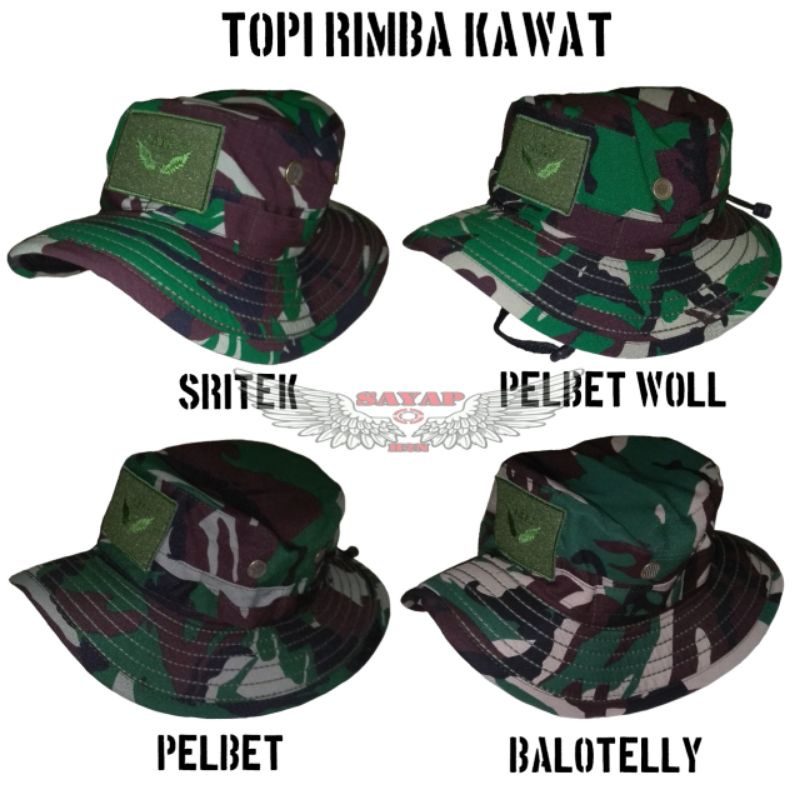 Jual TOPI RIMBA KAWAT LORENG VELBED/TOPI RIMBA KAWAT KAIN SRITEX ...