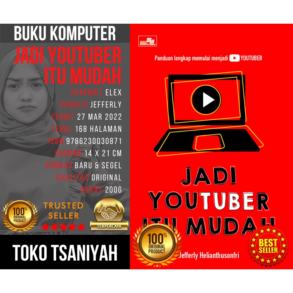 Jual Buku Youtube Jadi YouTuber Itu Mudah Jefferly Helianthusonfri Buku ...