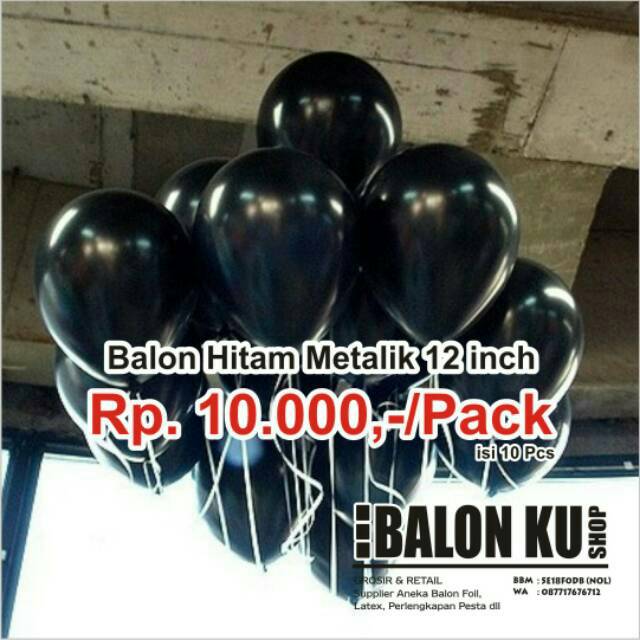 Jual Balon Latex Hitam Metalik | Shopee Indonesia