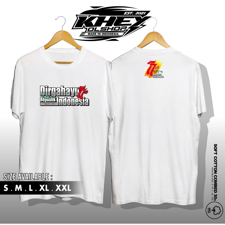 Jual Kaos Baju DIRGAHAYU REPUBLIK INDONESIA | KAOS KEMERDEKAAN KE 77 | KAOS HUT RI KE-77 ...
