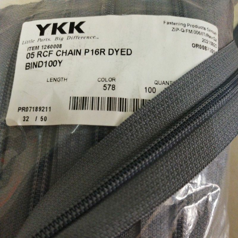 Jual Resleting YKK Roll No.5 Koil Warna Abu Tua Dark Grey 578 | Shopee Indonesia