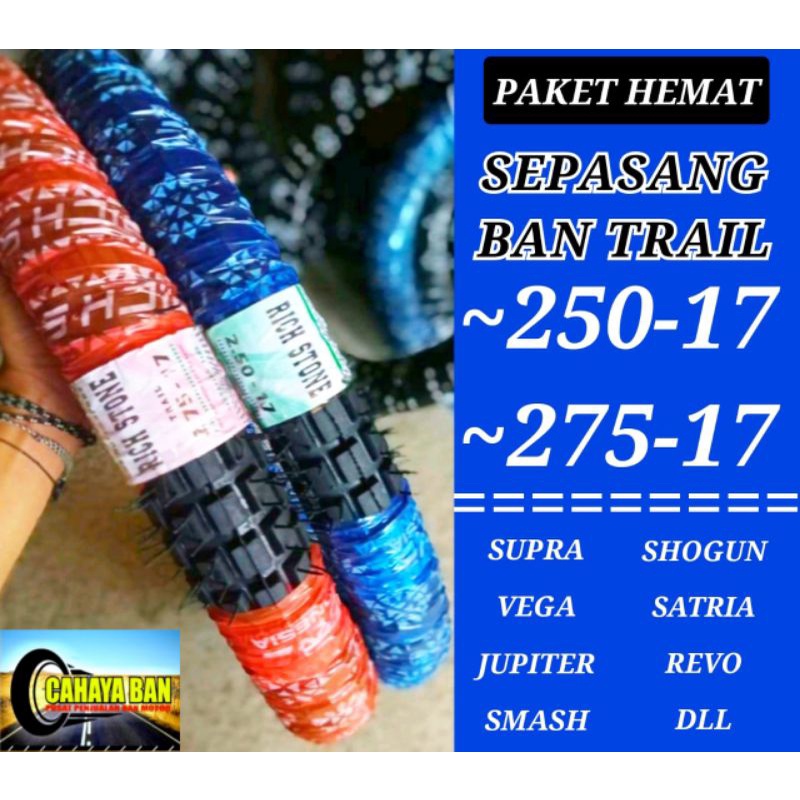 Jual satu set depan belakang ban trail 250-17 & 275-17 ban tril ban ...