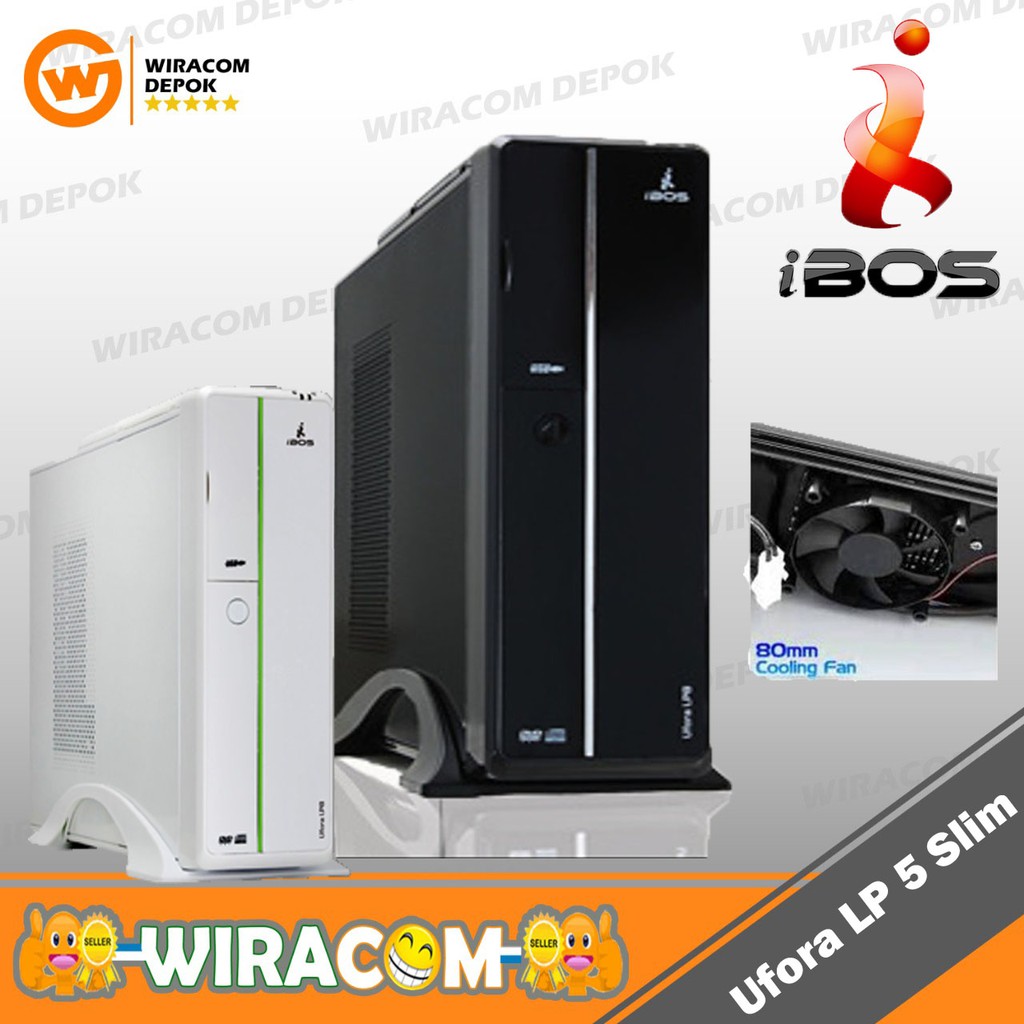 Jual iBos Ufora LP8 Glossy Black Desktop PC Case + Power Supply 500Watt ...