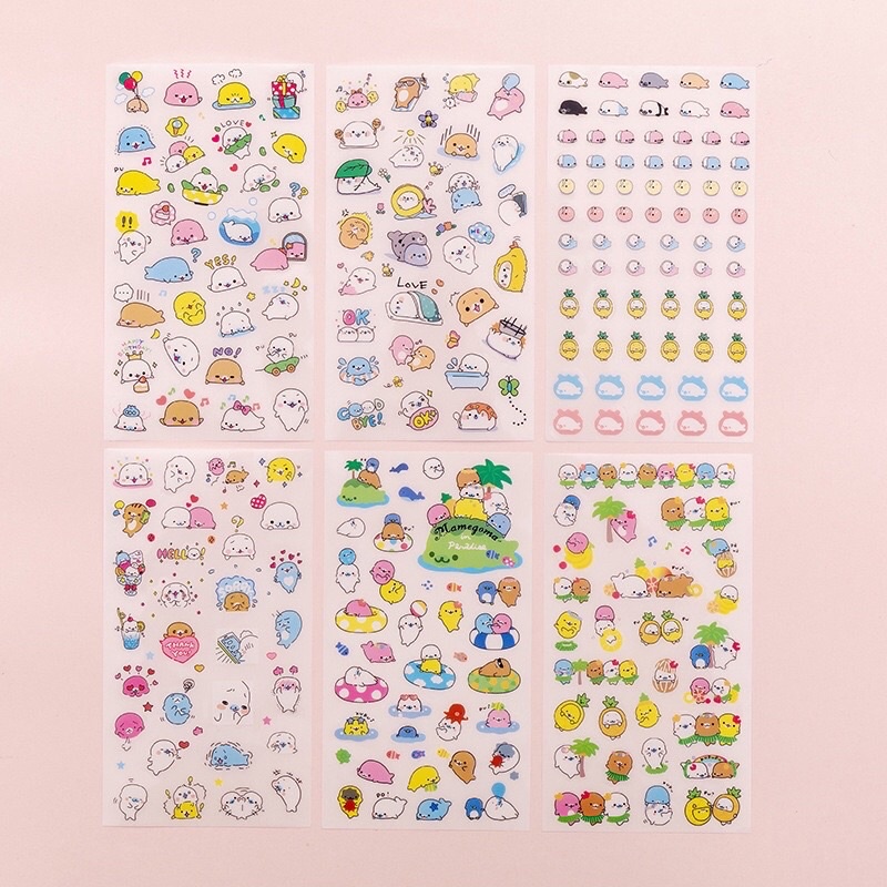Jual [6 Lembar] Sticker Karakter Binatang Hiasan Buku Diary Scrapbook ...