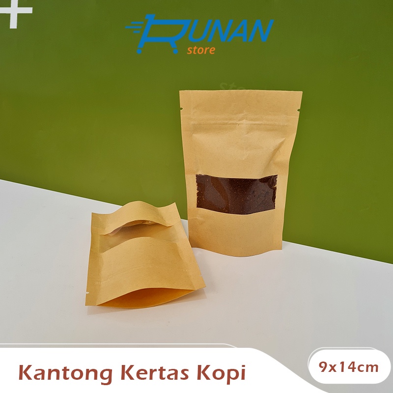 Jual Kantong Kertas Kopi Teh 9x14cm Paper Bag Zip Lock Kemasan Makanan ...
