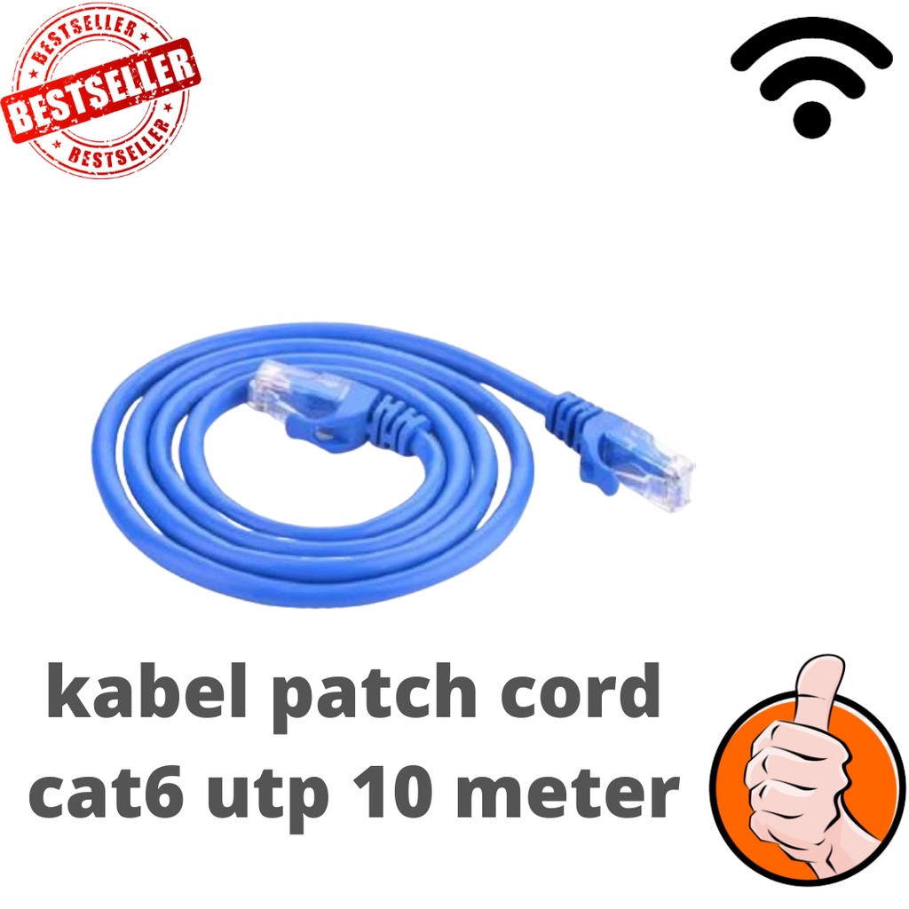 Jual KABEL PATCHCORD UTP CAT6 10 METER | Shopee Indonesia